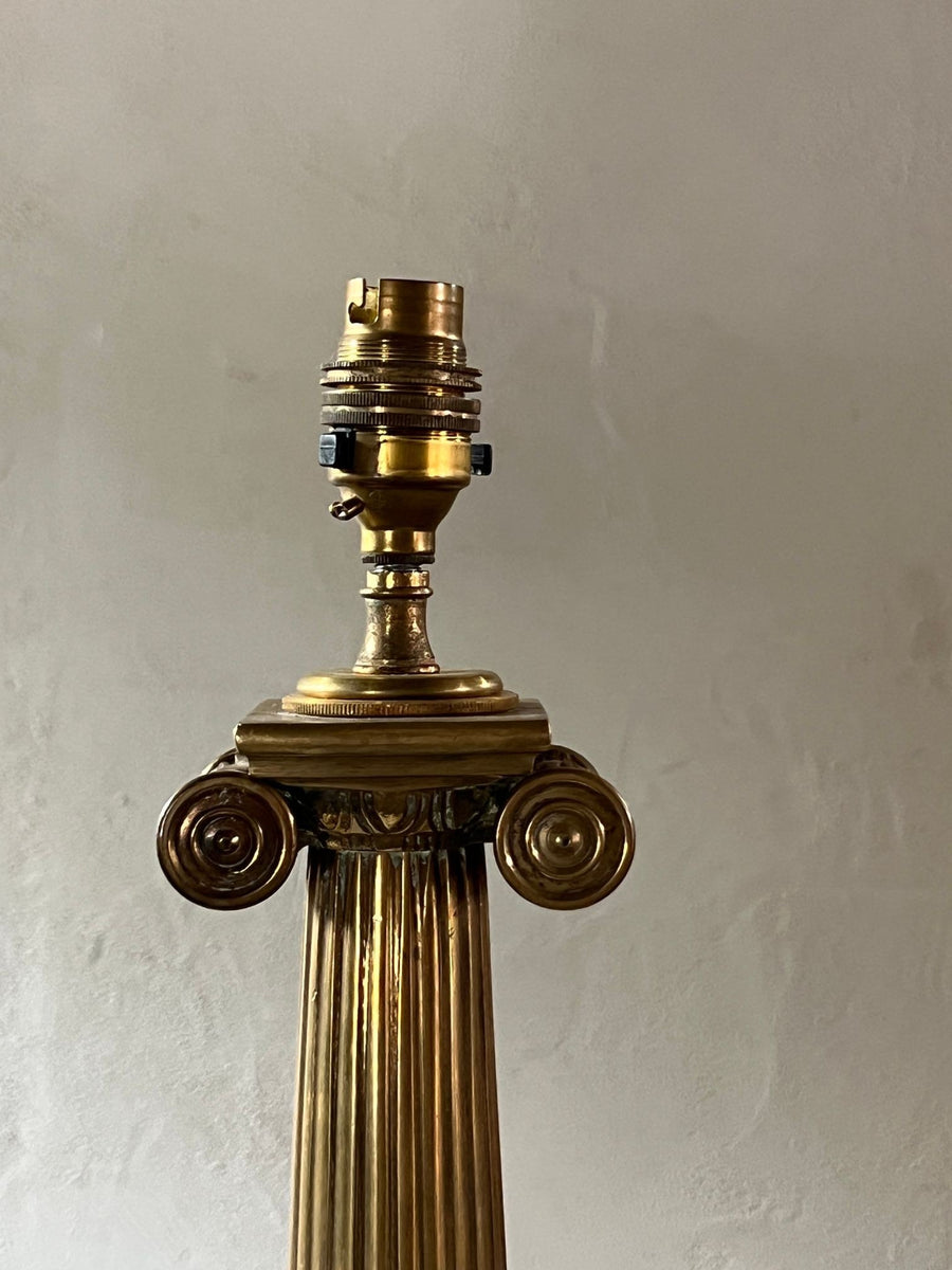 Brass Ionic Early 20thC Column Lamp Base – YEW TREE BARN