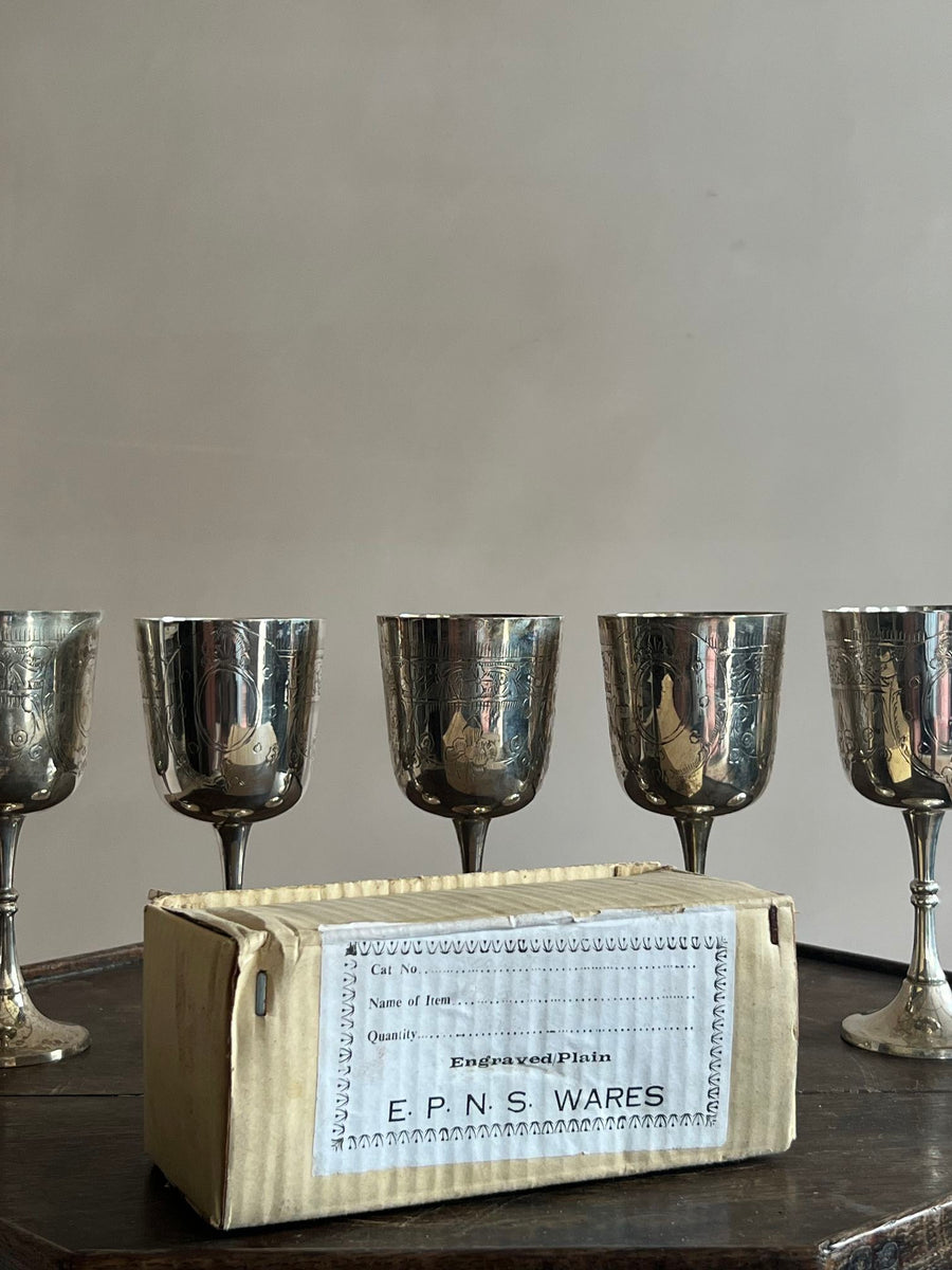 5 Plated Silver Goblets (EPNS) – YEW TREE BARN