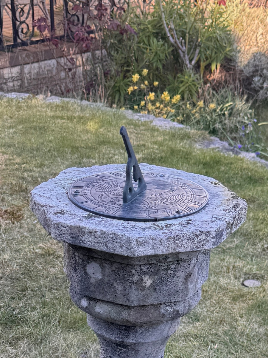 Small sundial with brass gnomon – YEW TREE BARN