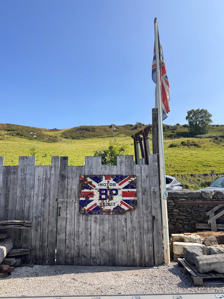 Vintage BP Motor Spirit Enamel Sign – Union Jack Design (SOLD) – YEW ...