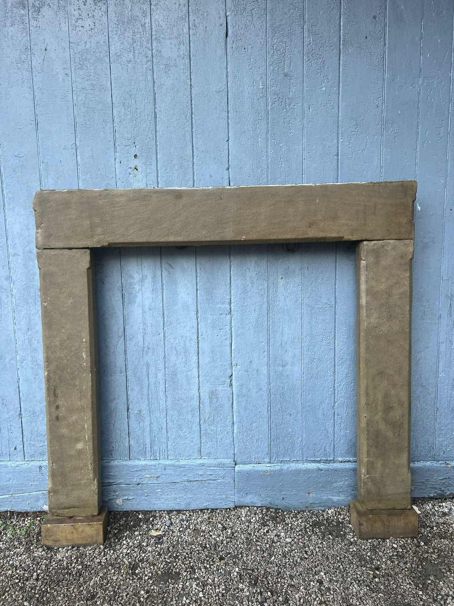 19thC Yorkstone Fire Surround with Chamfered Detail (sold) – YEW TREE BARN